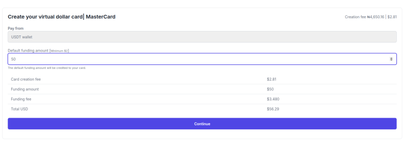 How to create a virtual dollar card